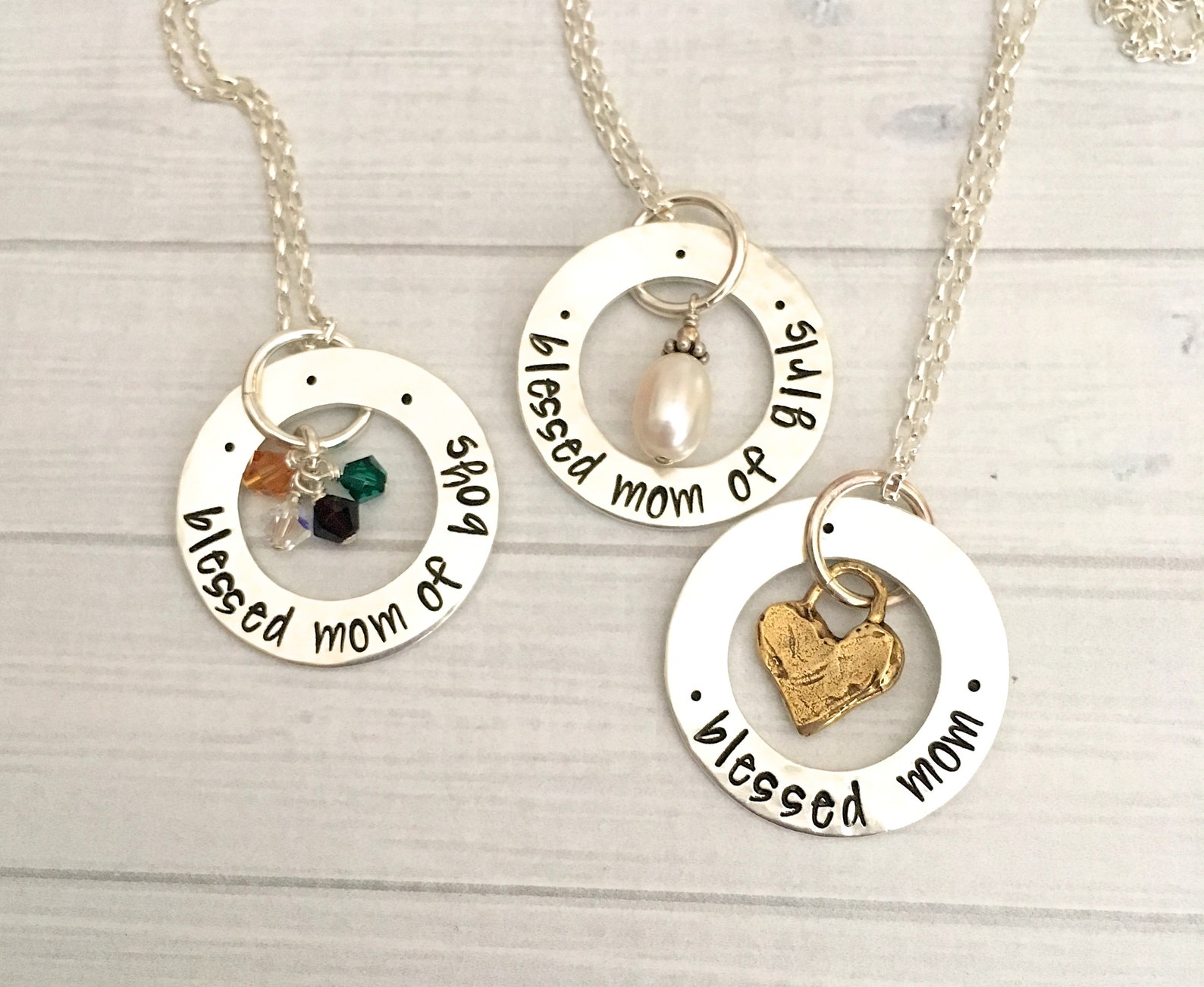 Blessed Mom Necklace Blessed Mom of Boys Blessed Mom of | Etsy
