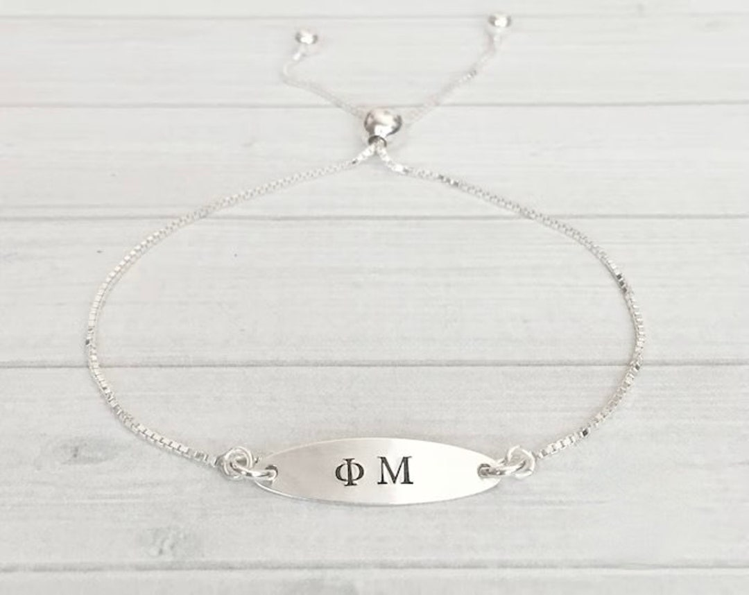 Phi Mu Bracelet - Phi Mu Jewelry - Ajustable Bolo Bracelet - Adjustable ...