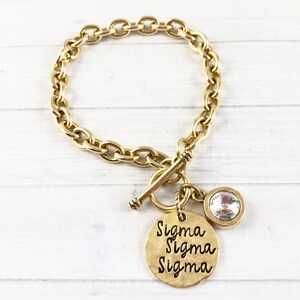 Sigma Sigma Sigma Bracelet, Sigma Sigma Sigma Jewelry, Tri Sigma Gift ...