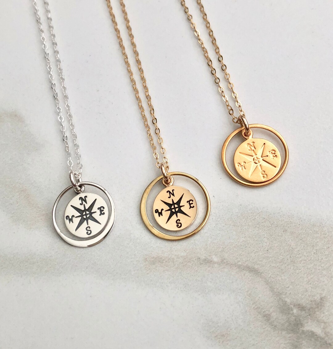 Compass Necklace, Graduation Necklace, Floating Compass Necklace ...