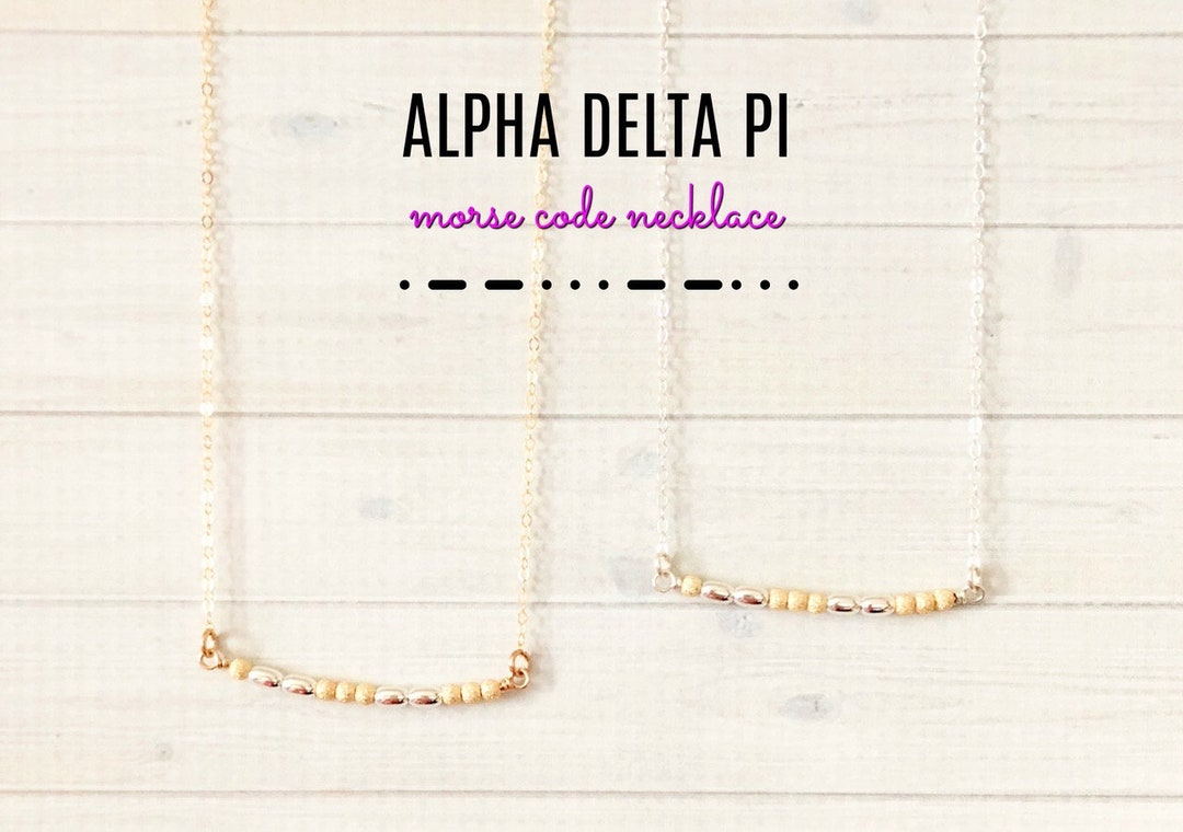 Adpi Morse Code Necklace, Adpi Sorority Necklace, Alpha Delta Pi ...
