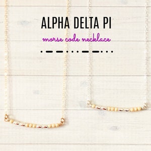 Adpi Morse Code Necklace, Adpi Sorority Necklace, Alpha Delta Pi ...