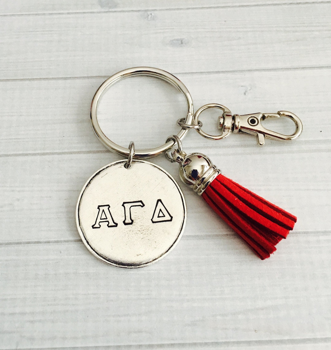 Alpha Gamma Delta Key Chain - Sorority Key Chain - Tassel Key Chain ...