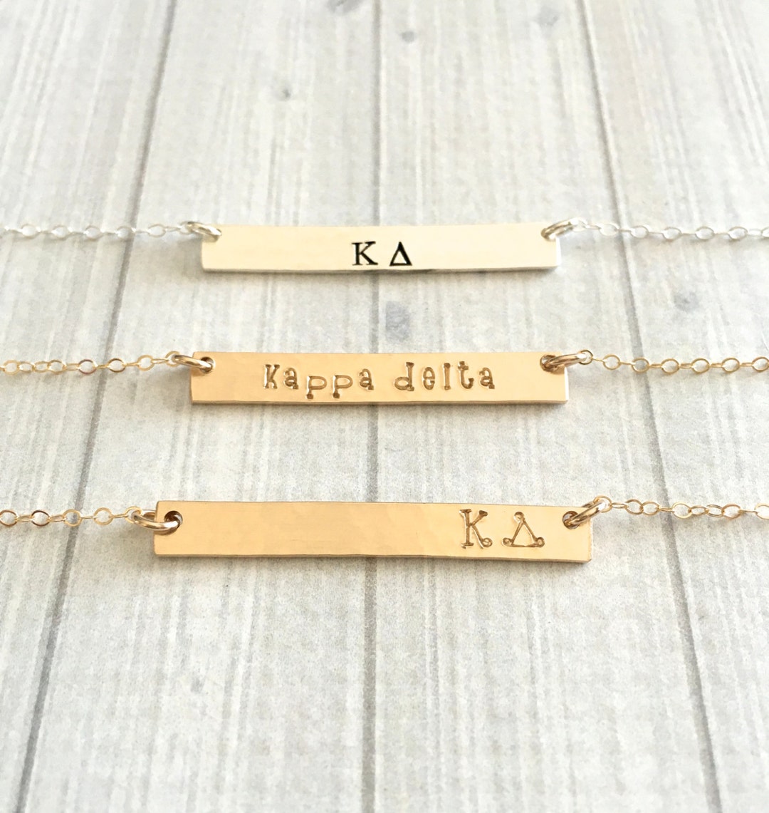 KAPPA DELTA Necklace - Kappa Delta Jewelry - Sorority Bar Necklace ...