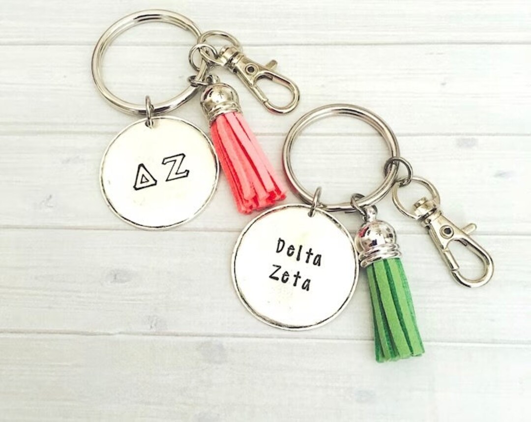 Delta Zeta Key Chain - Sorority Key Chain - Tassel Key Chain ...
