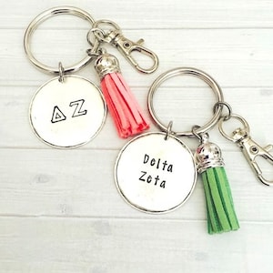 Delta Zeta Key Chain - Sorority Key Chain - Tassel Key Chain ...