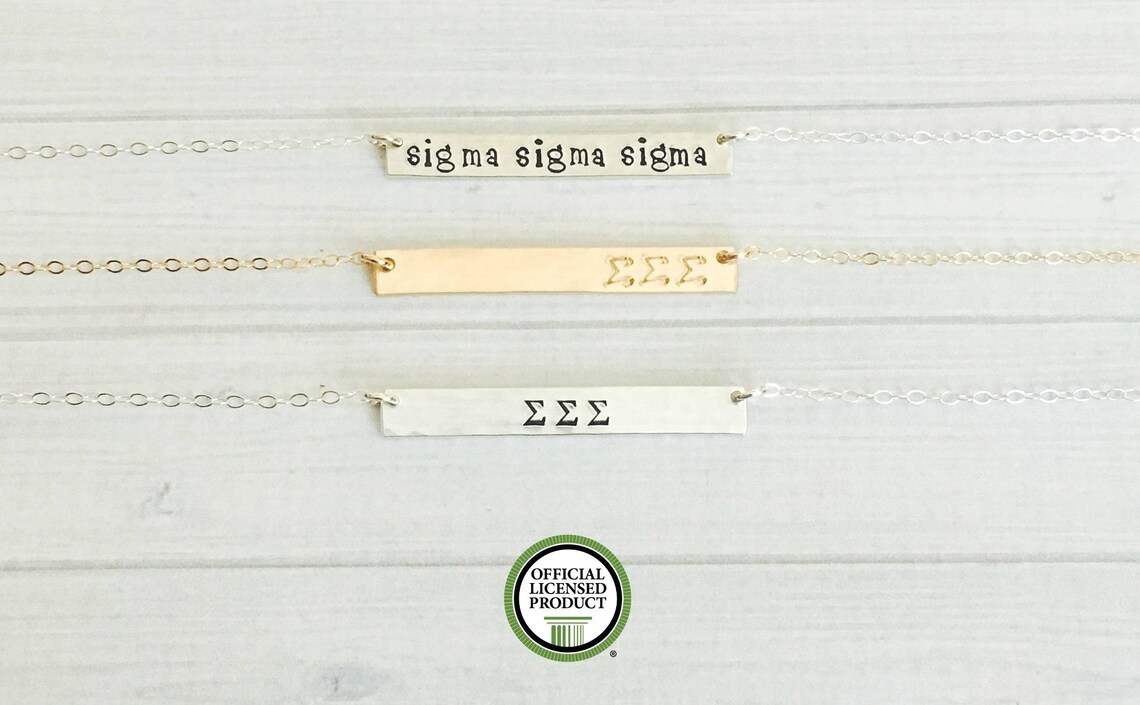 SIGMA SIGMA SIGMA Necklace Sigma Sigma Sigma Jewelry Tri - Etsy