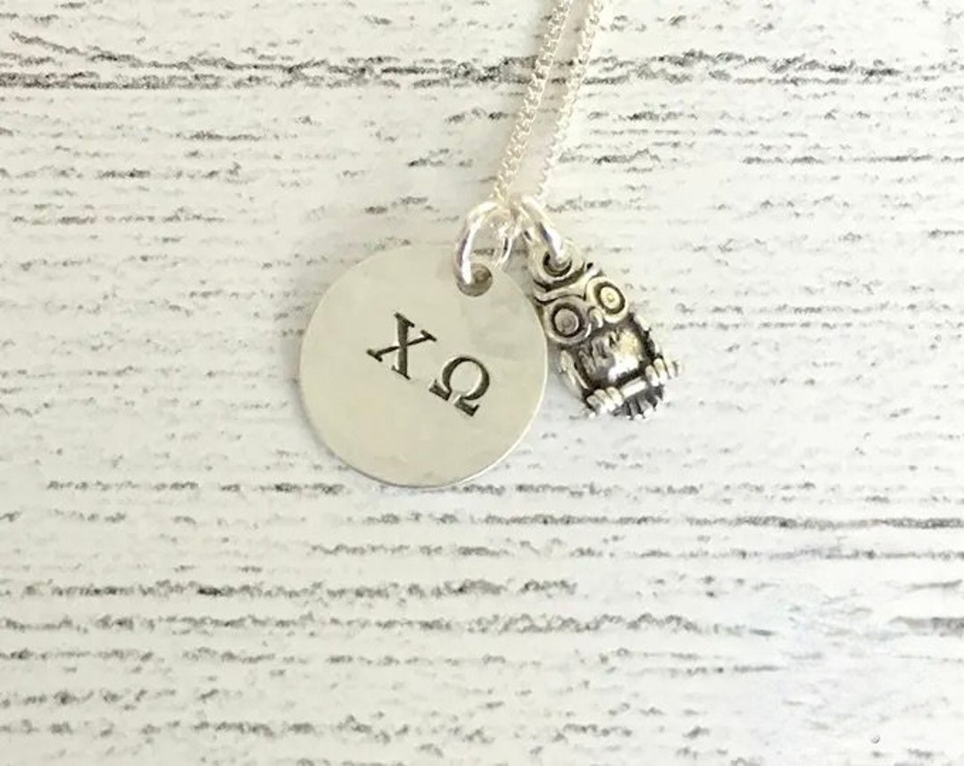 Chi Omega Necklace, Chi Omega Jewelry, Owl Necklace, Chi O Sorority ...