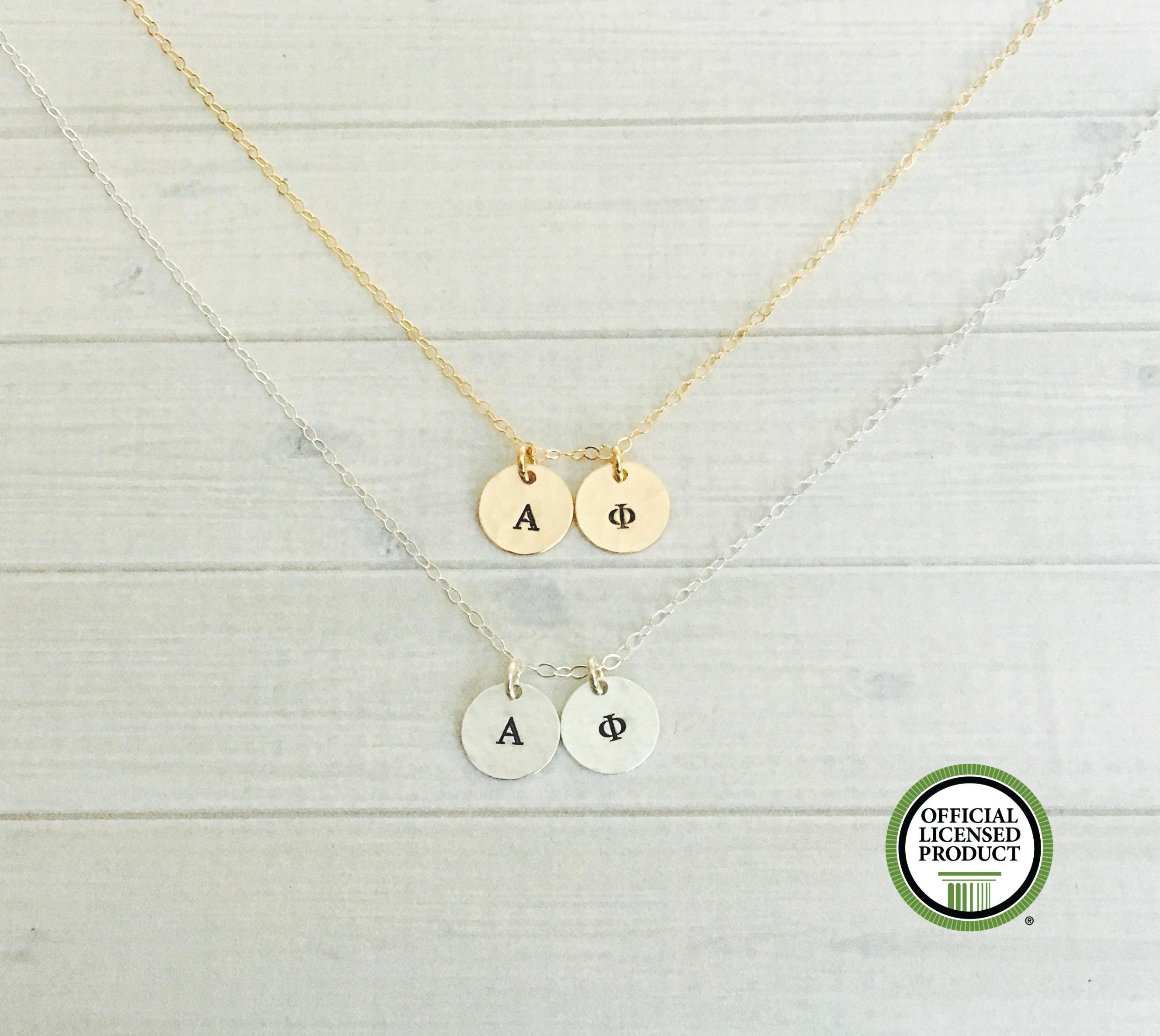 Alpha Phi Necklace Alpha Phi Jewelry Alpha Phi Disc | Etsy