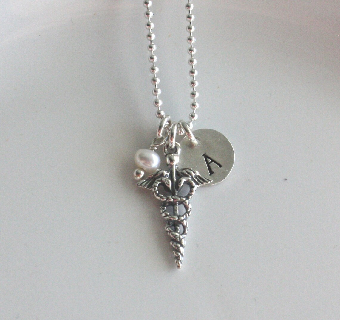 Personalized Caduceus Necklace Custom Medical Profession - Etsy