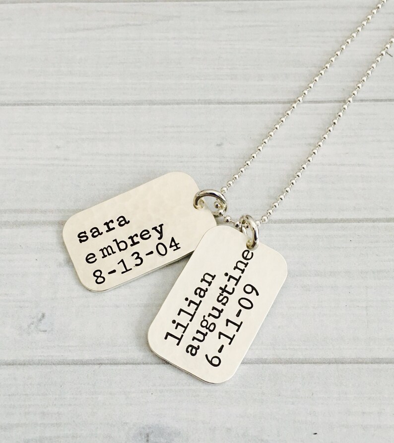 Dog Tag Necklace Personalized Dog Tags Silver Couples Gift - Etsy