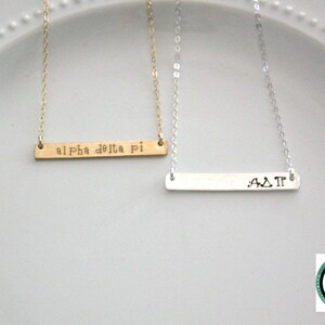 ALPHA DELTA PI Necklace - Alpha Delta Pi Jewelry - Sorority Bar ...