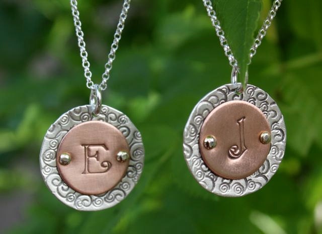 Monogram Necklace Initial Necklace Sterling Silver & | Etsy