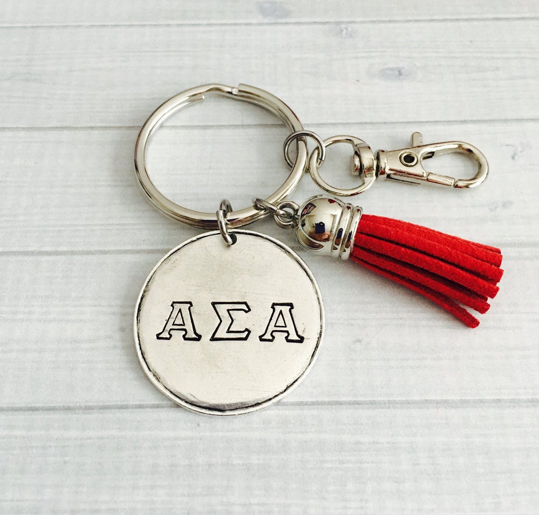 Alpha Sigma Alpha Key Chain - Sorority Key Chain - Tassel Key Chain ...