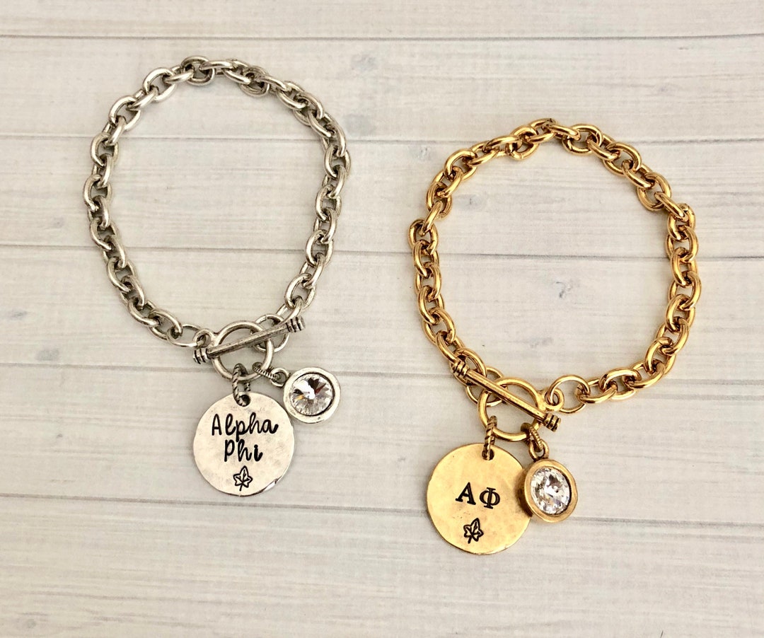 Alpha Phi Bracelet, Alpha Phi Jewelry, Alpha Phi Charm Bracelet, Big ...