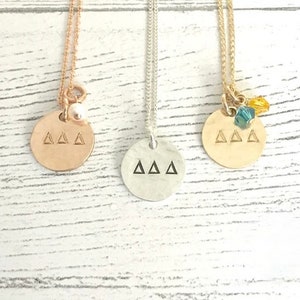 Delta Delta Delta Necklace, Delta Delta Delta Jewelry, Sorority ...