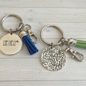 Chi Omega Key Chain, Sorority Key Chain, Tassel Key Chain, Personalized ...
