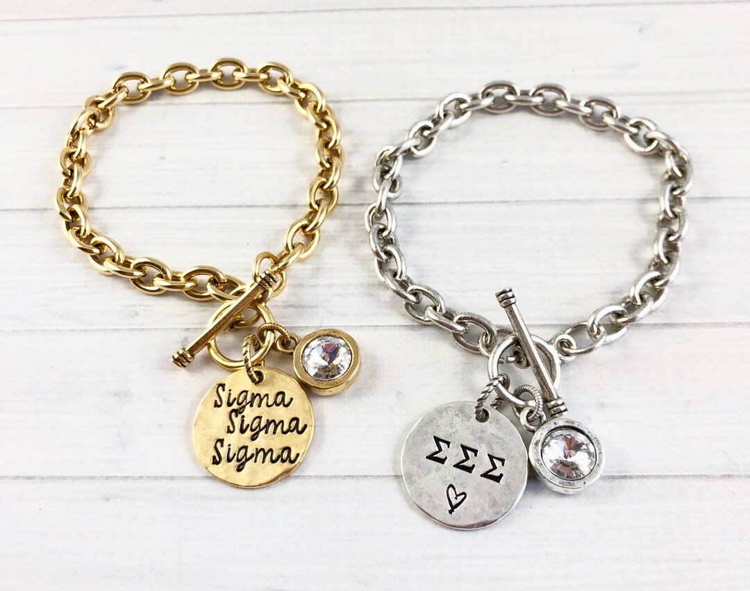 Sigma Sigma Sigma Bracelet, Sigma Sigma Sigma Jewelry, Tri Sigma Gift ...