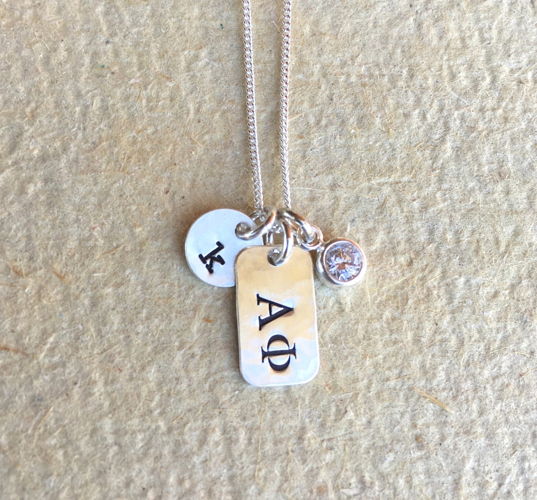 Alpha Phi Necklace Alpha Phi Charm Necklace, Sorority Jewelry, Greek ...