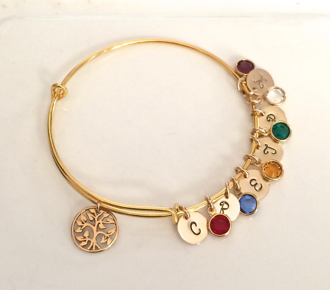 Family Tree Bracelet, Family Tree Jewelry, Birthstone Bracelet, Custom ...