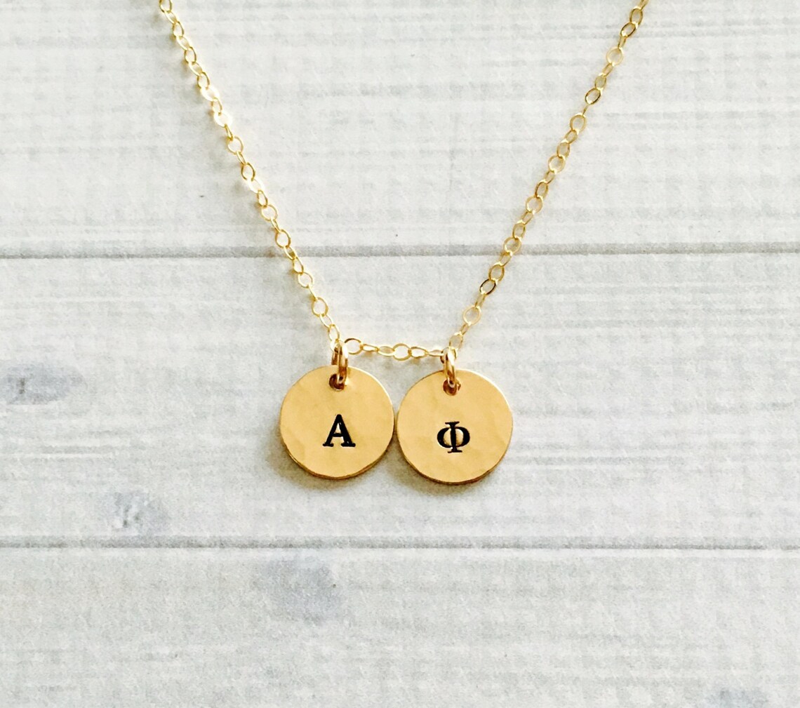 Alpha Phi Necklace Alpha Phi Jewelry Alpha Phi Disc - Etsy