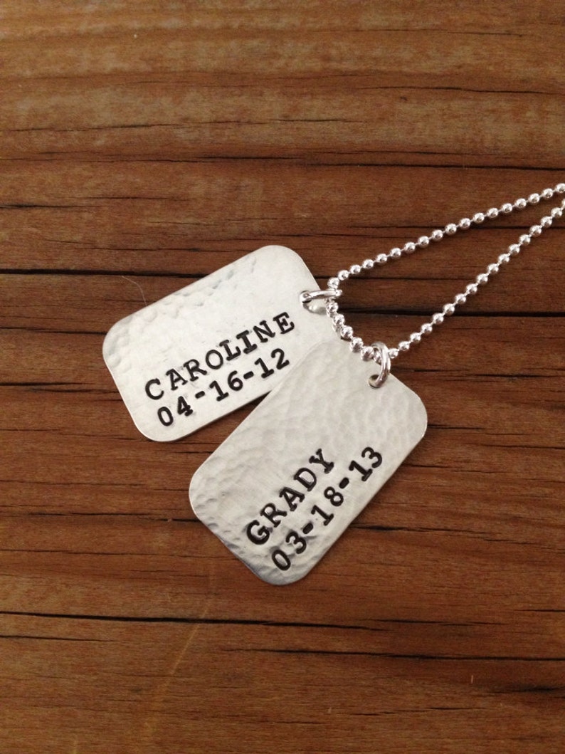 Dog Tag Necklace Personalized Dog Tags Silver Couples Gift - Etsy