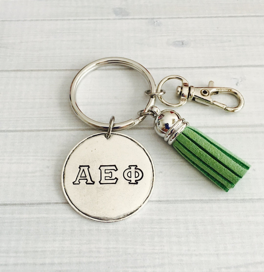 Alpha Epsilon Phi Key Chain - Sorority Key Chain - Tassel Key Chain ...
