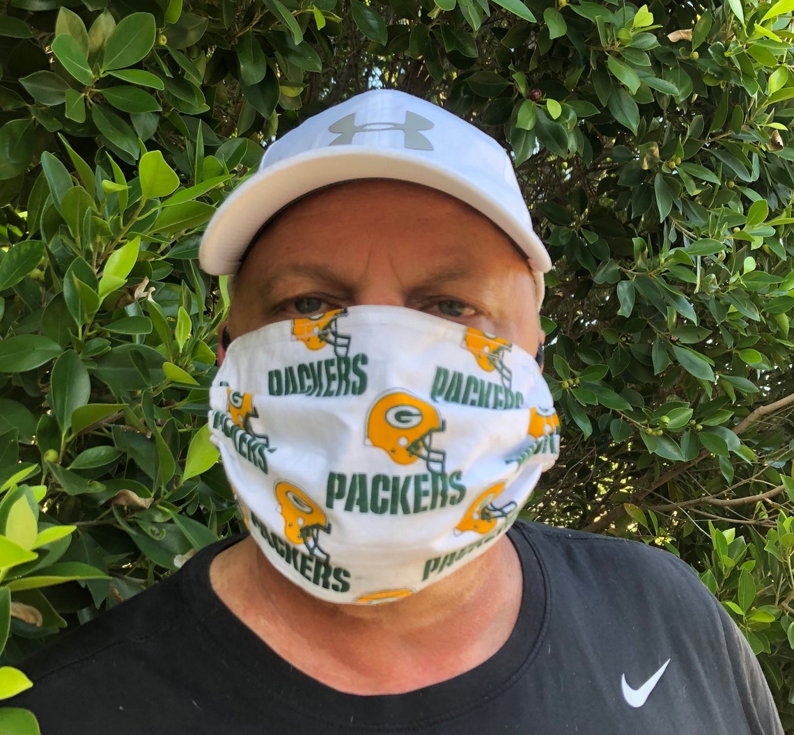 Green Bay Packers Face Mask NFL Cotton Face Mask Packers - Etsy