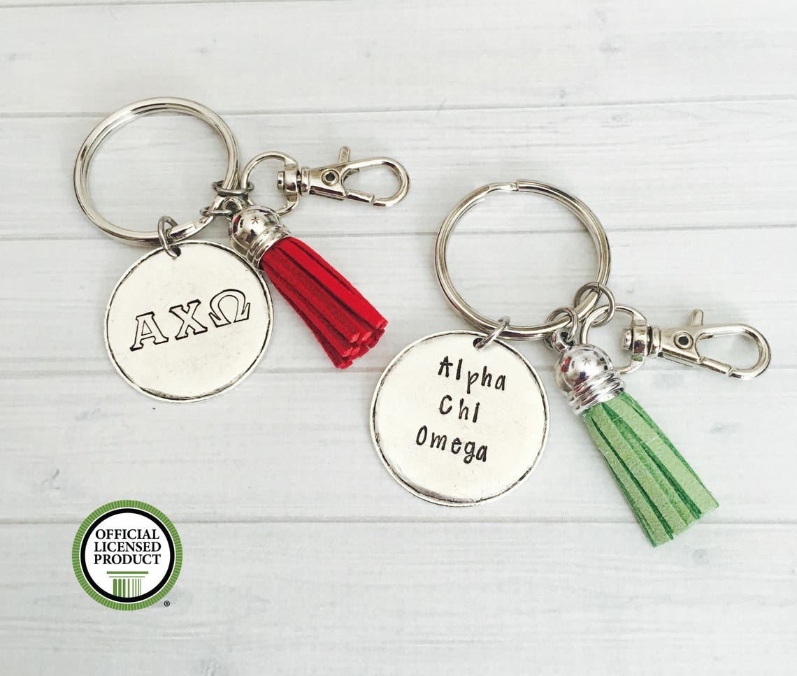 Alpha Chi Omega Key Chain Sorority Key Chain Tassel Key | Etsy