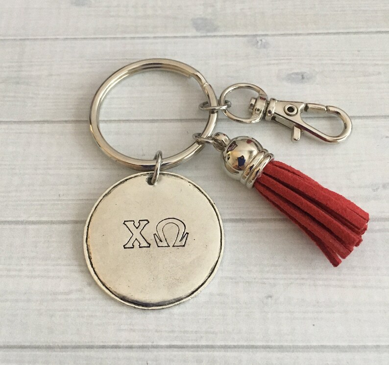 Chi Omega Key Chain Sorority Key Chain Tassel Key Chain | Etsy