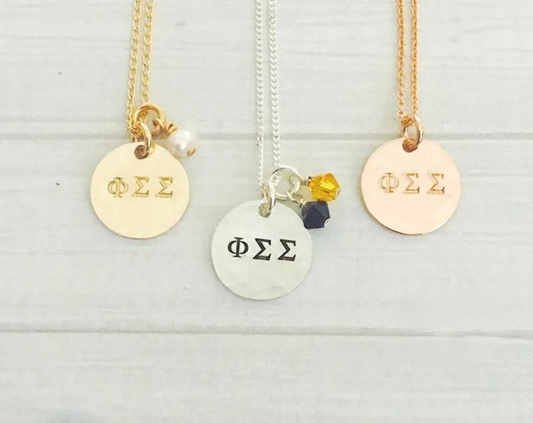 Phi Sigma Sigma Necklace - Phi Sigma Sigma Jewelry - Sorority Necklace ...
