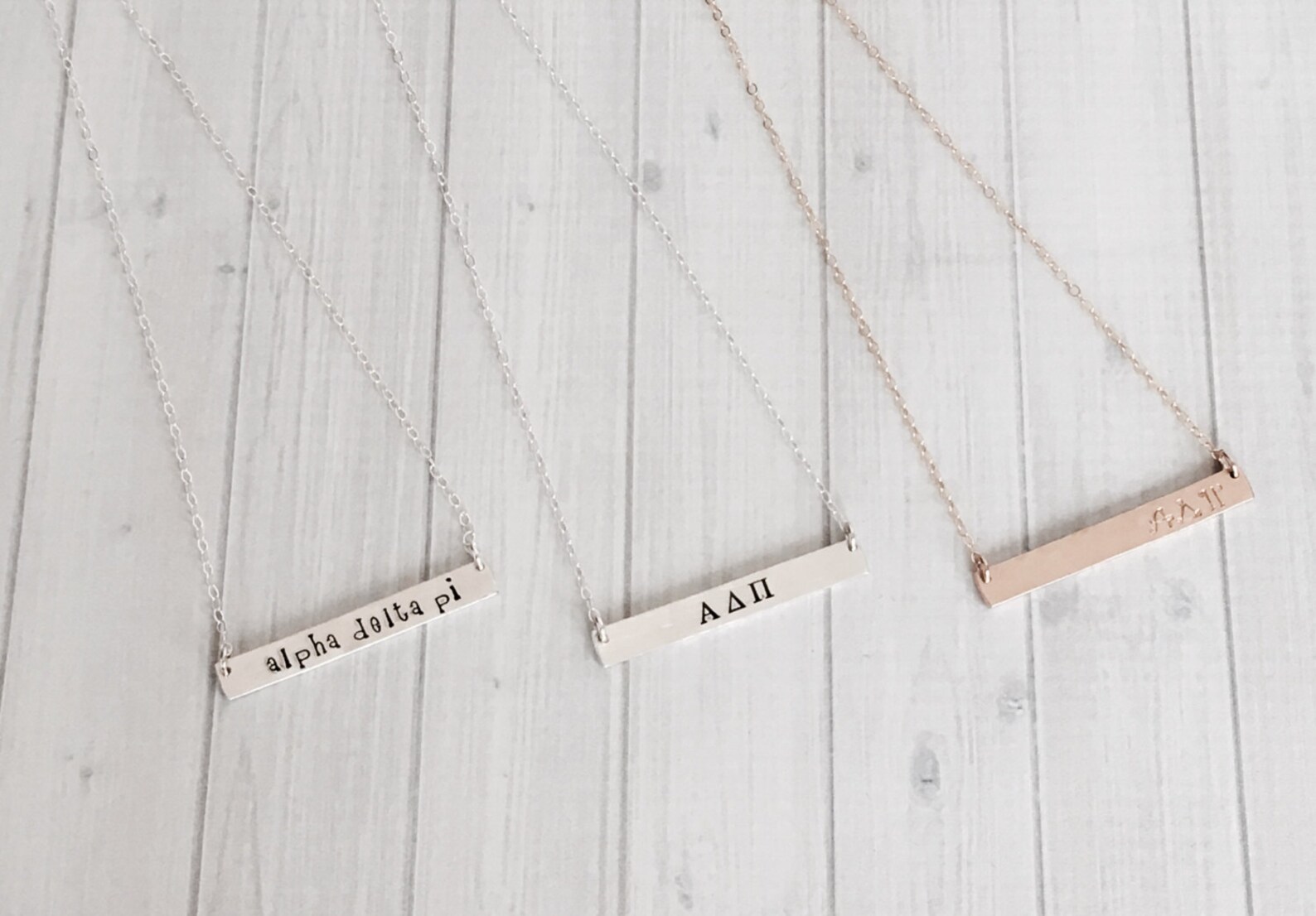 ALPHA DELTA PI Necklace - Alpha Delta Pi Jewelry - Sorority Bar ...