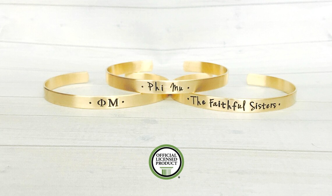 Phi Mu Bracelet Phi Mu Jewelry Sorority Bracelet - Etsy