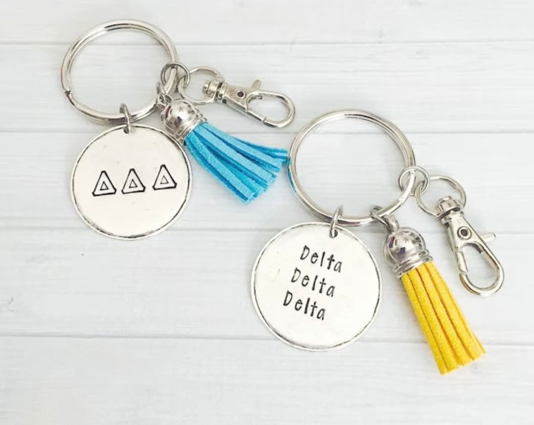Delta Delta Delta Key Chain - Sorority Key Chain - Tassel Key Chain ...