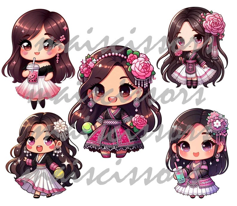 Hmong Asian Chibi Girl Woman Women Digital Art PNG Clipart - Etsy