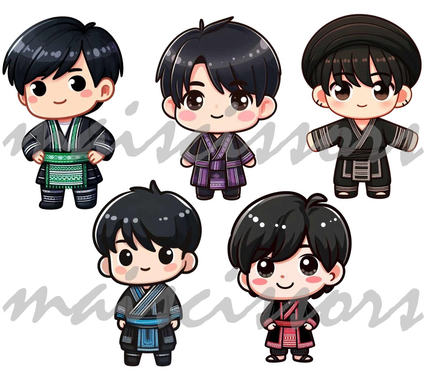 Hmong Asian Chibi Boy Man Digital Art PNG Clipart - Etsy