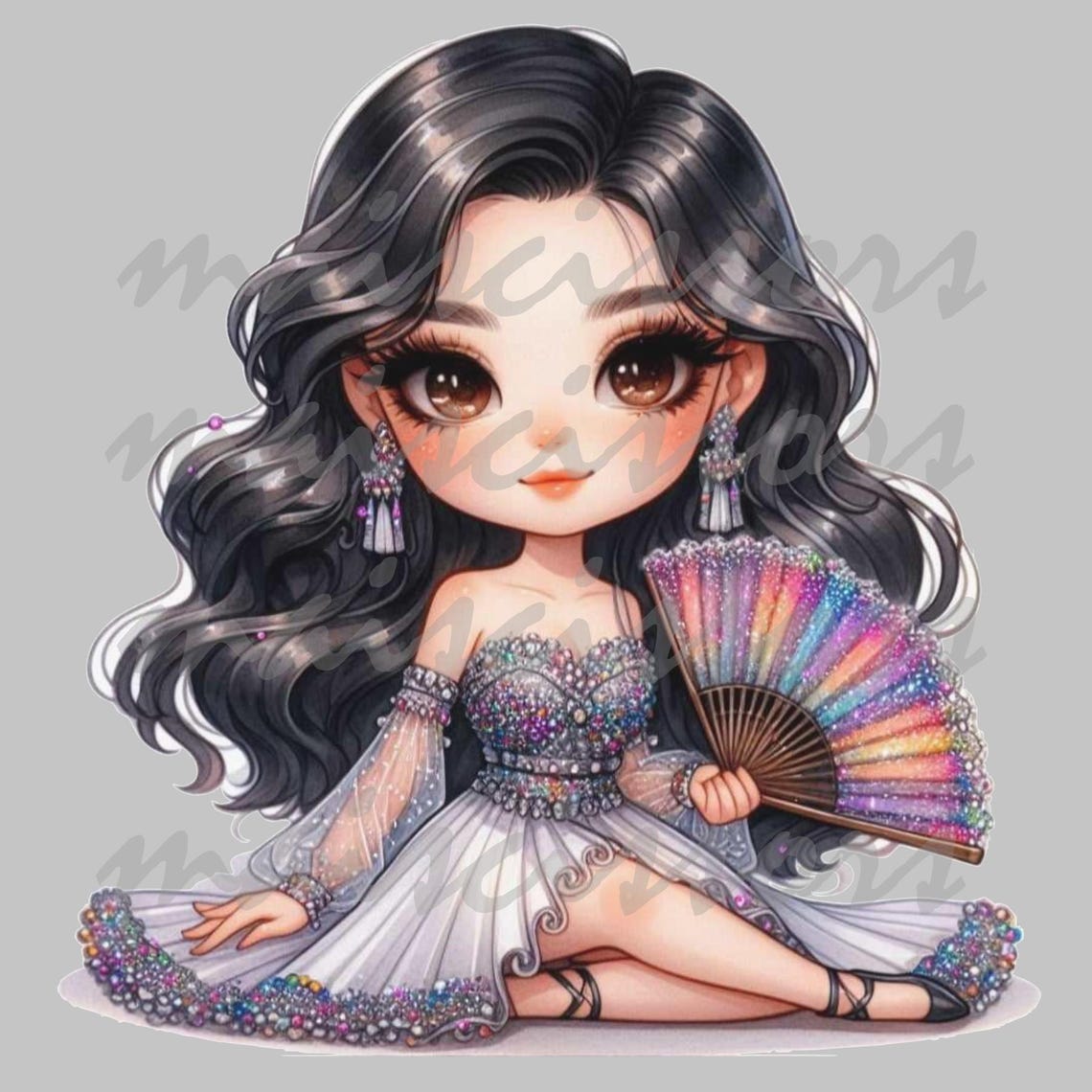 Hmong Asian Chibi Woman PNG Clipart Digital Art - Etsy