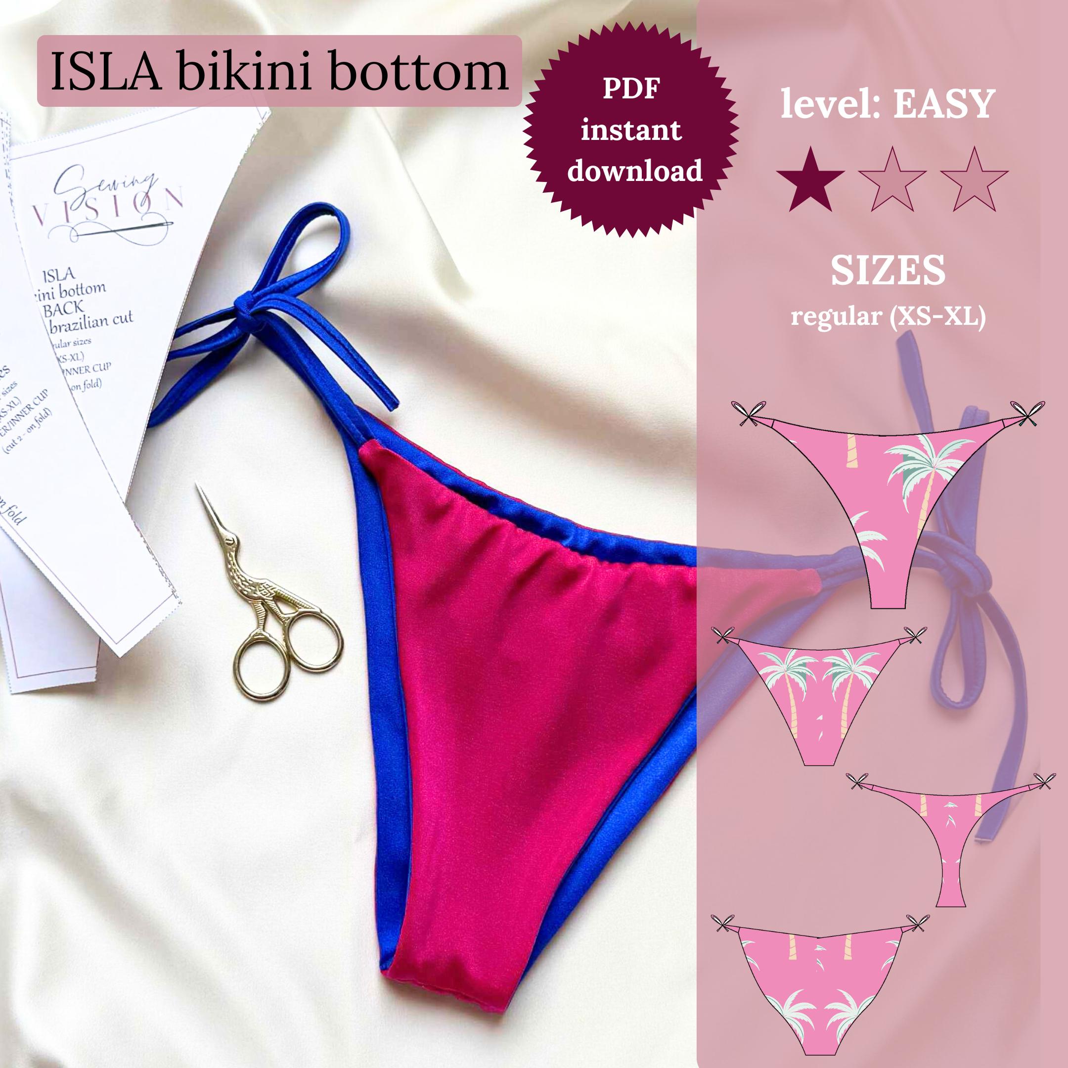 ISLA Bikini Bottom - PDF Sewing Pattern (regular Sizes Xs-xl) Brazilian ...
