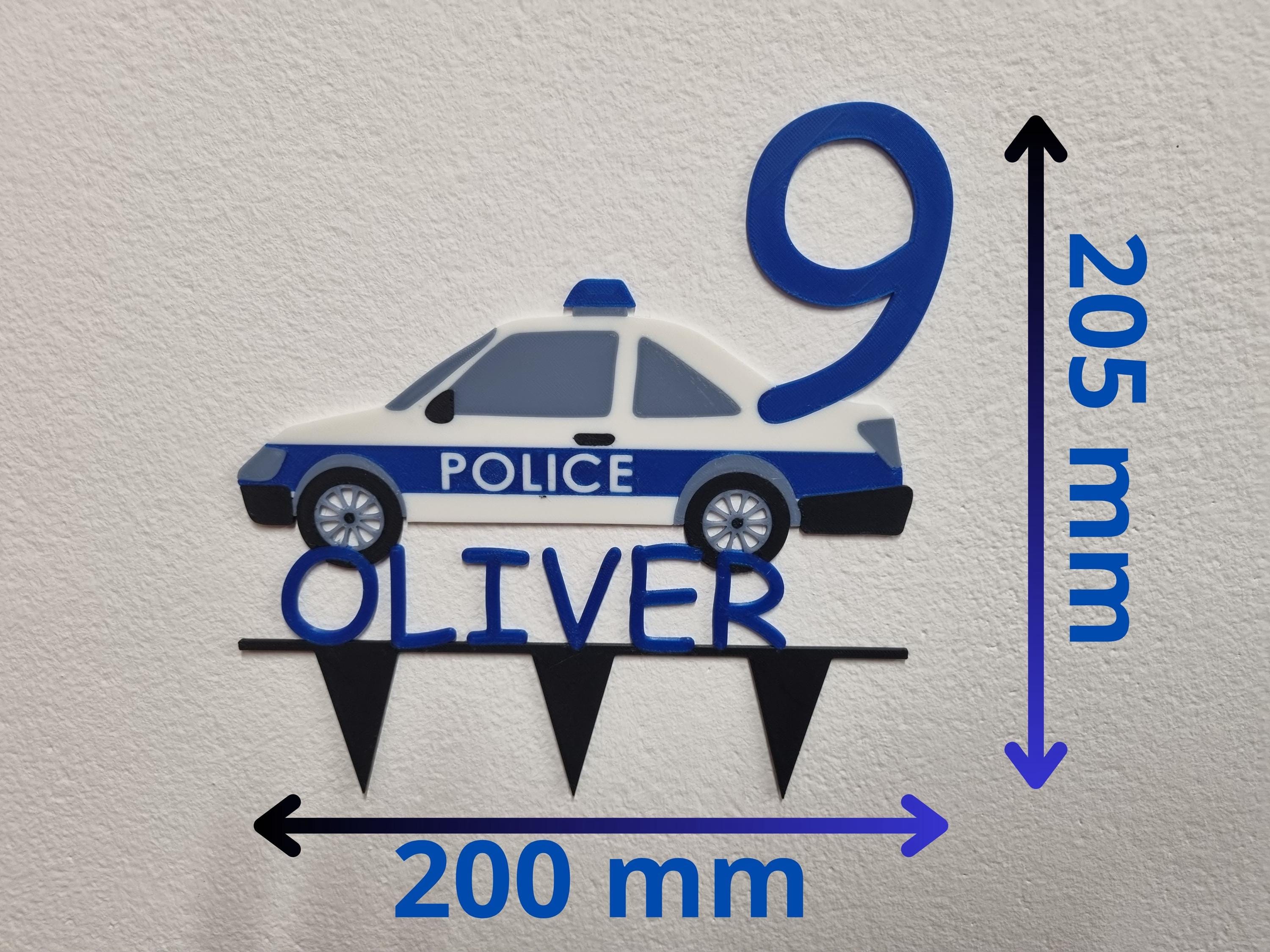 Cake Topper Police Car Personalized Name/text, Cop Police Kids Birthday ...