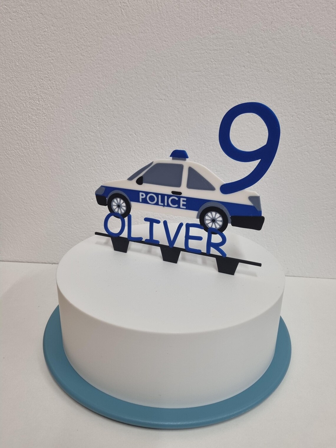 Cake Topper Police Car Personalized Name/text, Cop Police Kids Birthday ...