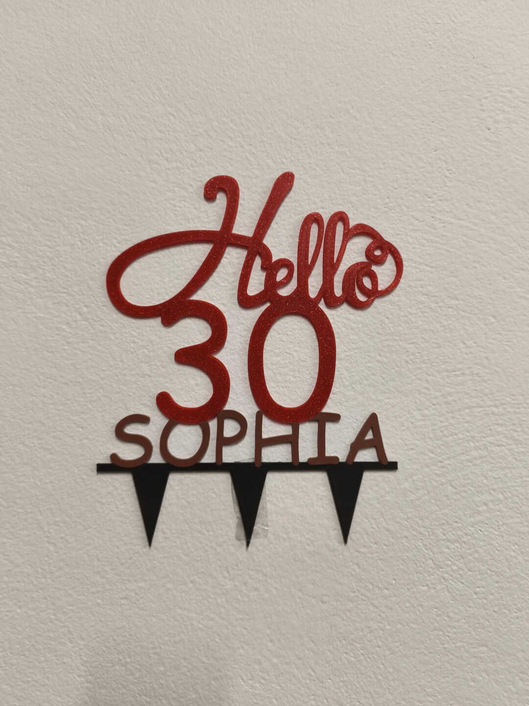 Cake Topper Hello 30 Personalized Name/text, 20, 30, 40, 50, Hello Age ...