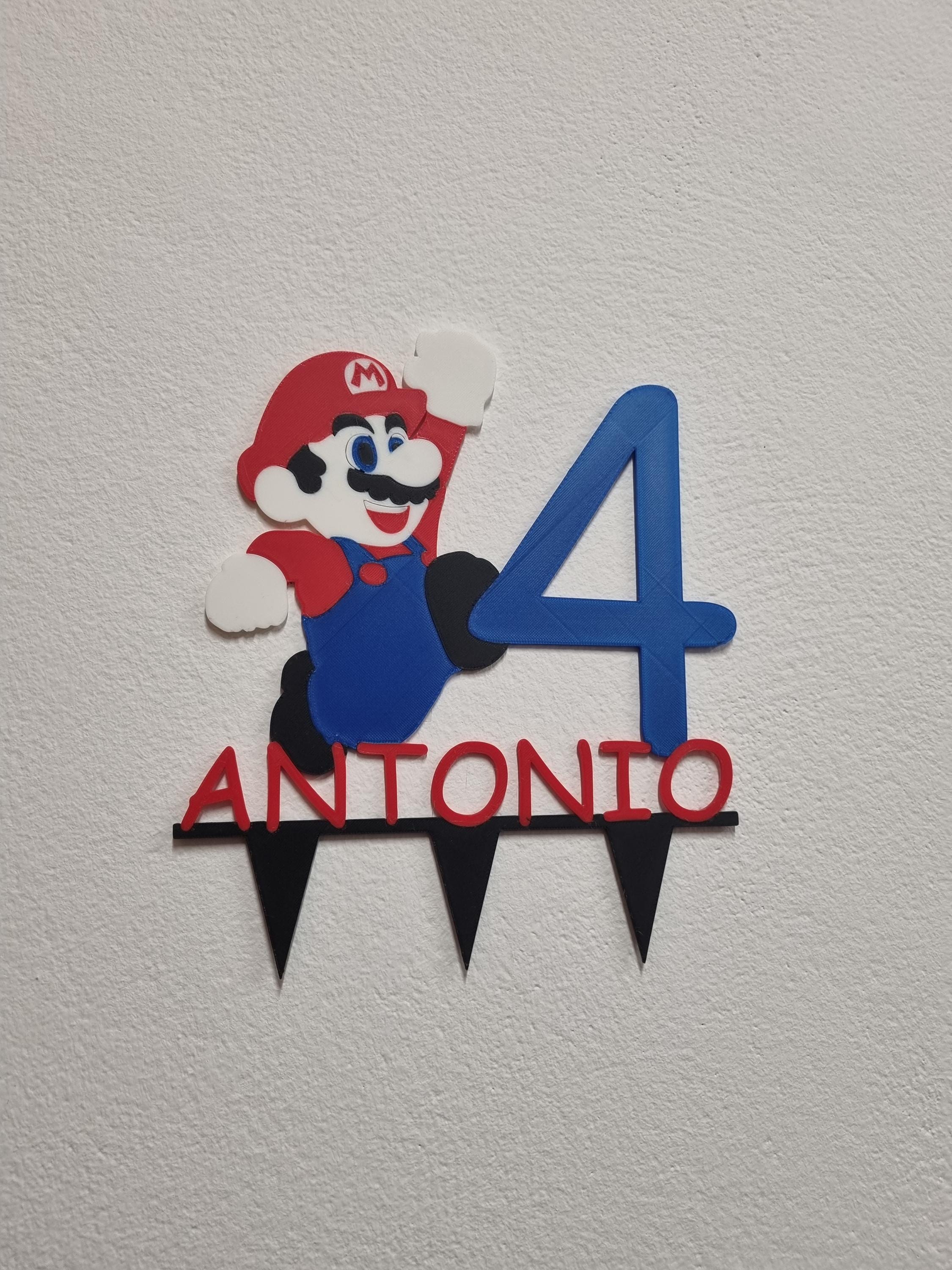 Cake Topper Super Mario Personalized Name/text, Mario Bros Kids ...