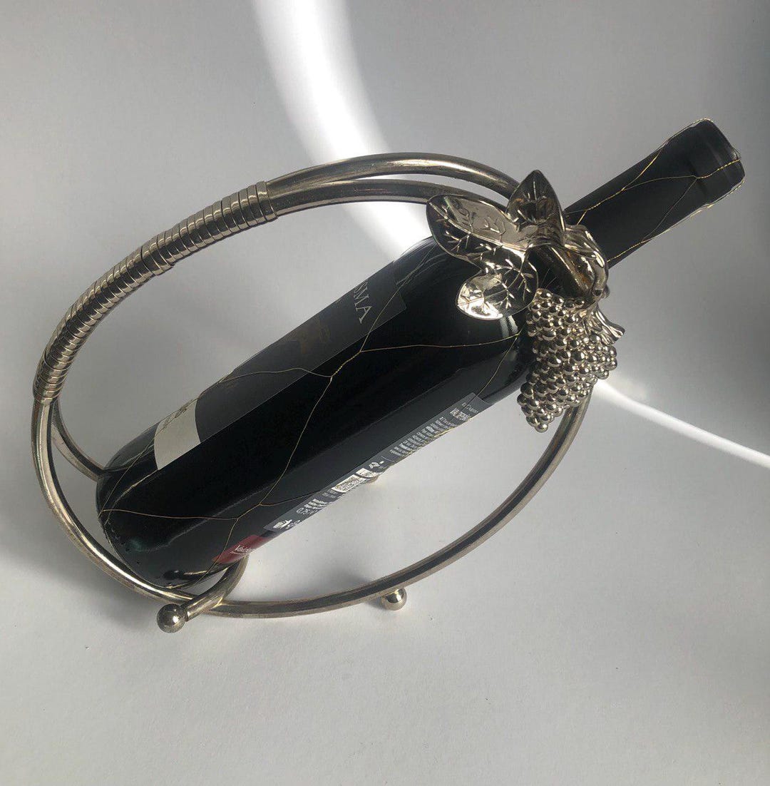 Vintage Silea Silver Plate Wine Caddy: Grape Bunch Barware Decor ...