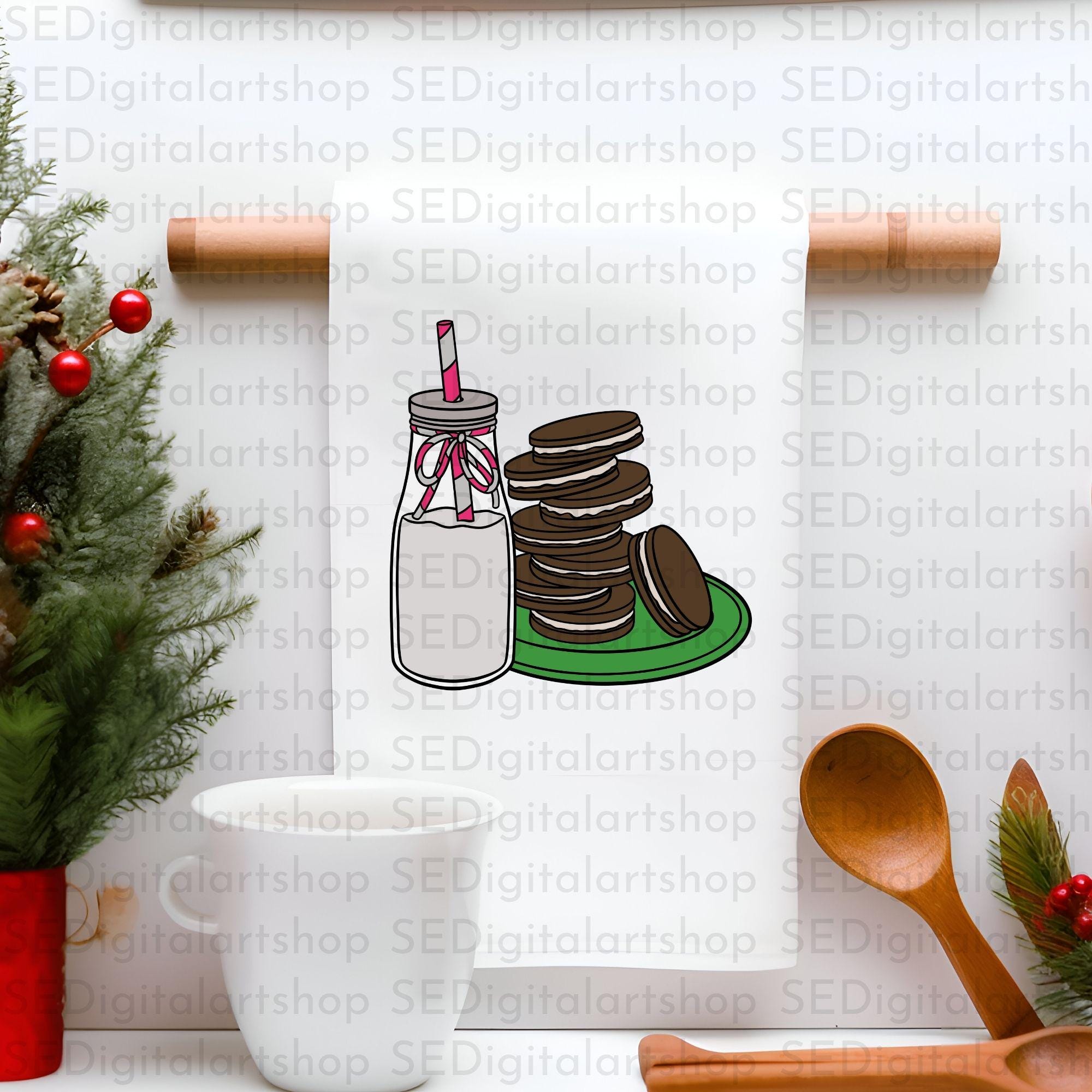 Cookies and Milk for Santa Christmas Digital Art - Sublimation & DTF ...