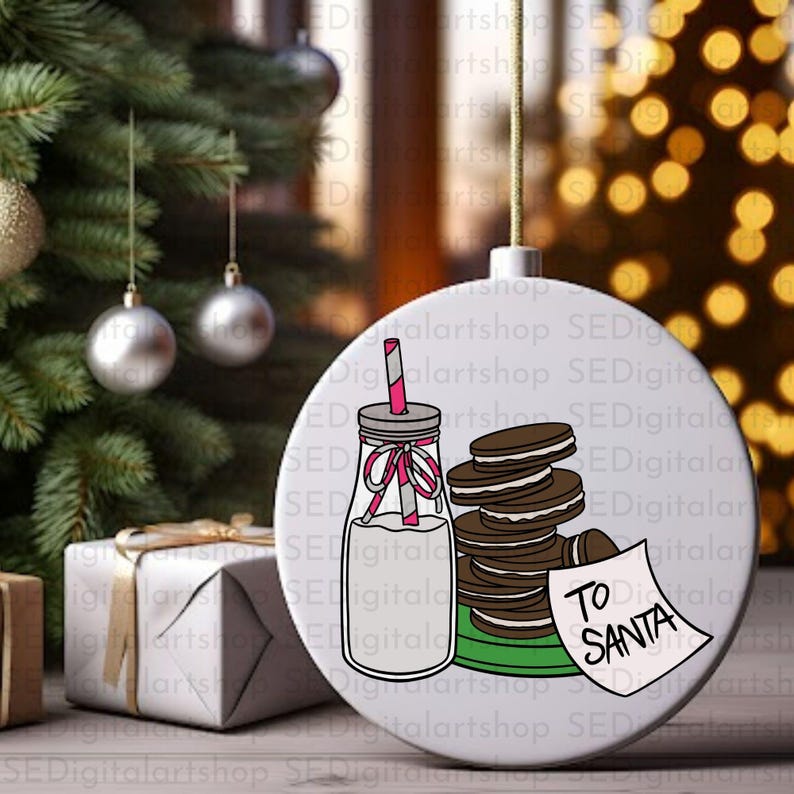 Cookies and Milk for Santa Christmas Digital Art - Sublimation & DTF ...