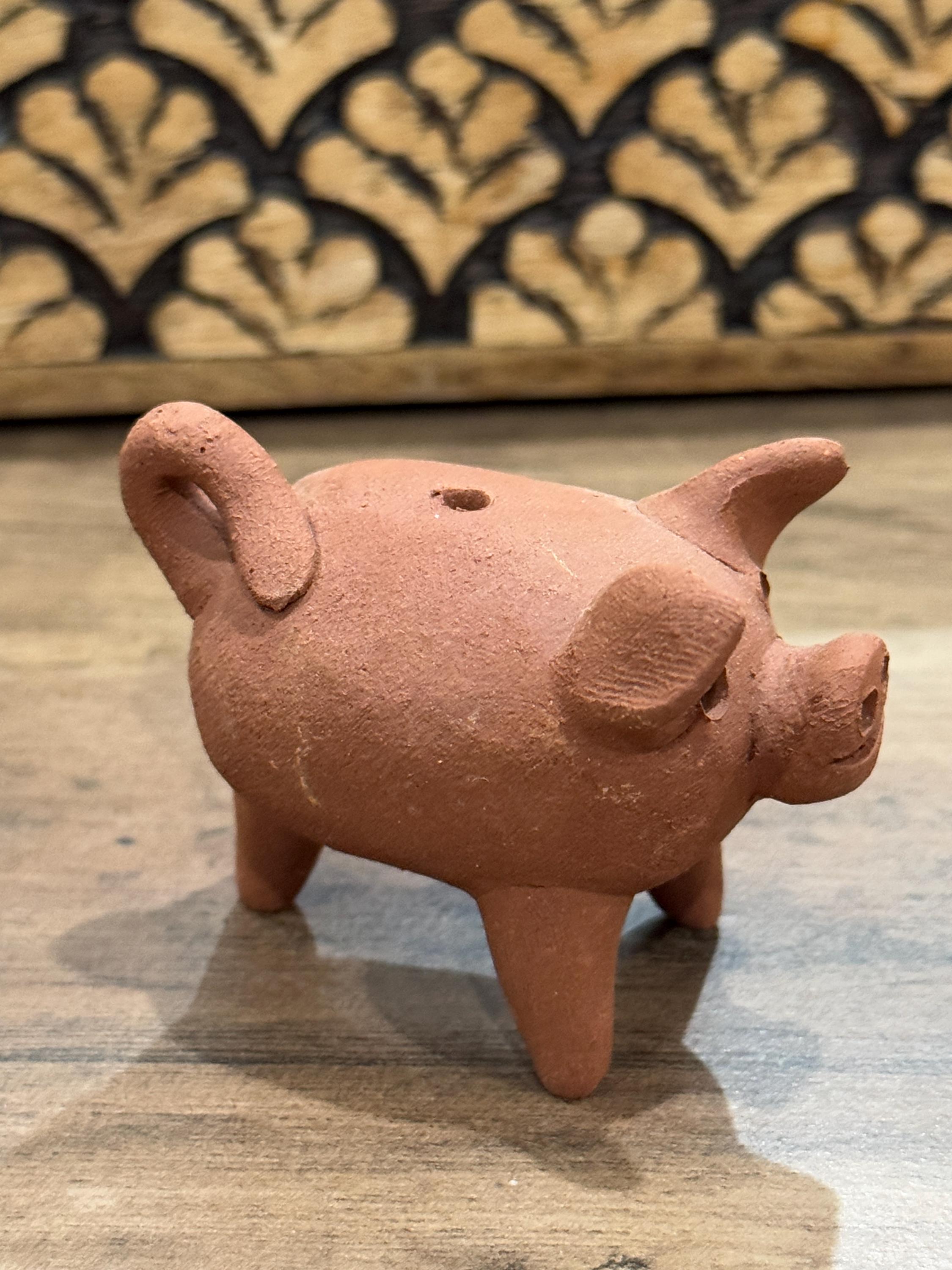 Handmade Clay Pig Figure - Etsy