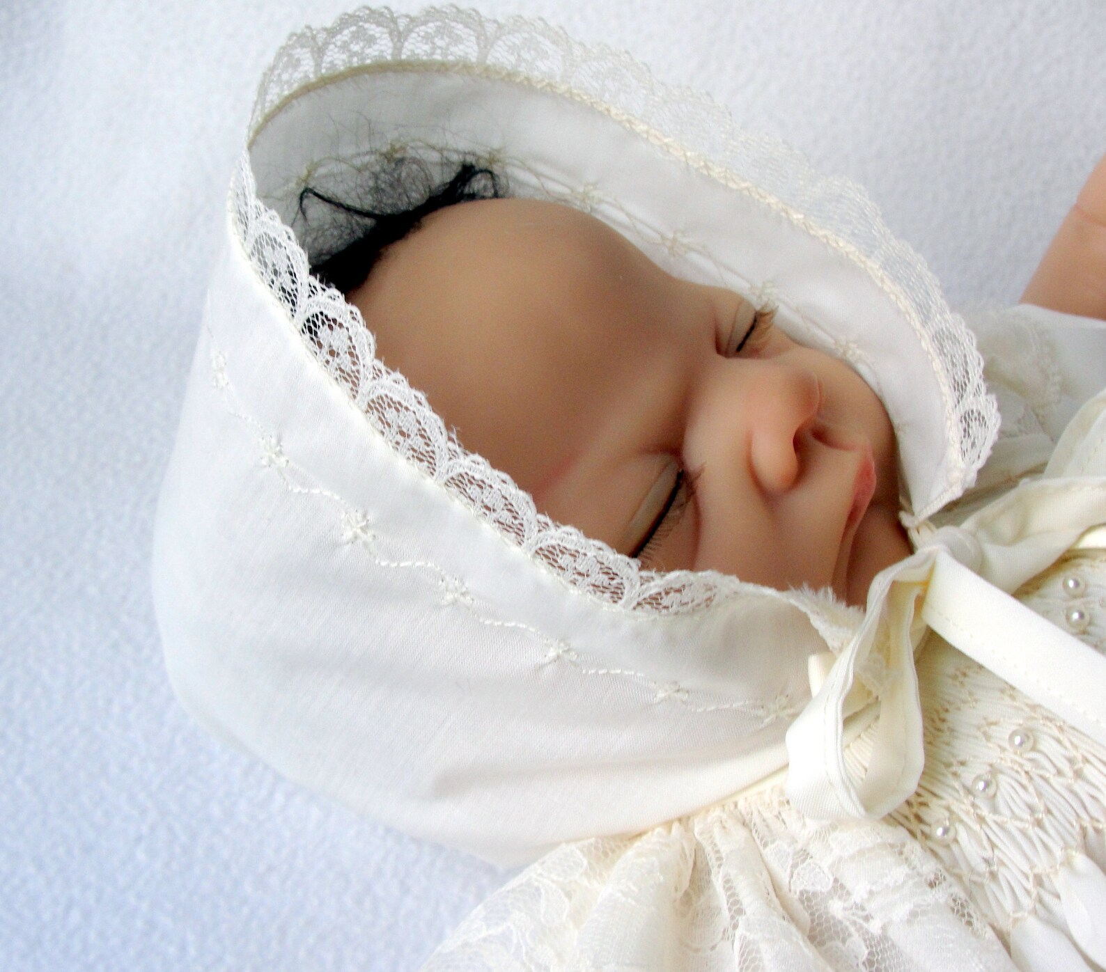 Christening / Baptismal Baby Bonnet / Baby Cap White or - Etsy