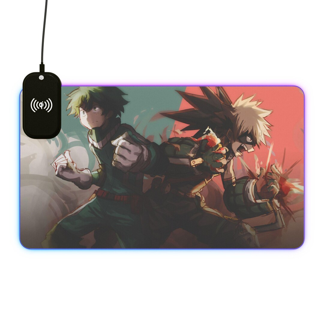 Itadori and Bakugo LED and Wireless Charging Mouse Pad - Etsy