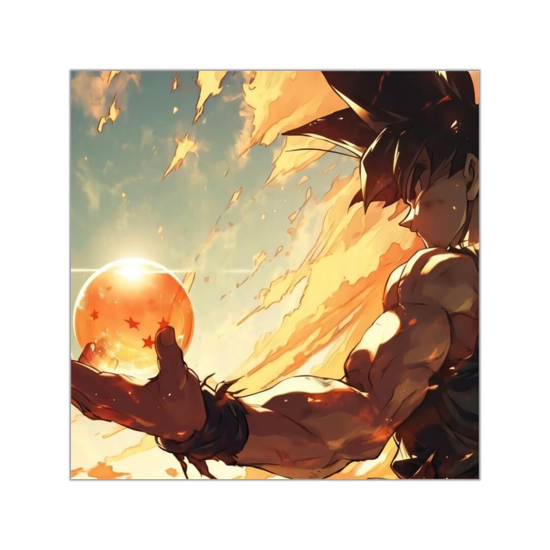 Goku Holding a Dragon Ball Sticker - Etsy