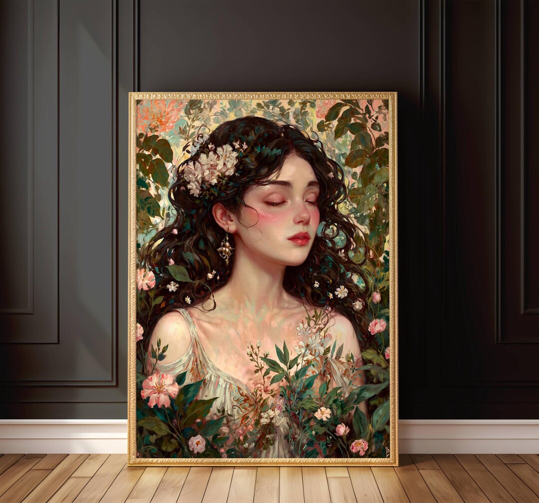Mother Nature Art Print, Greek Mythology Gift, Art Nouveau Nature ...